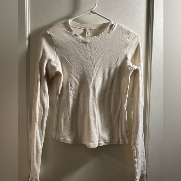 SKIMS | Tops | Skims Ribbed Cream Long Sleeve Top | Poshmark